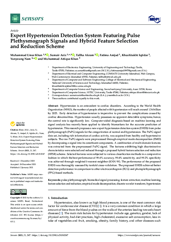 (PDF) Hypertension Detection Using Pulse Signals