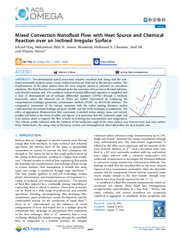 (PDF) Mixed Convection Nanofluid Flow with Heat Source and Chemical Reaction over an Inclined ...