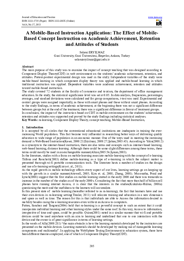 (PDF) A Mobile-Based Instruction Application: The Effect of Mobile ...