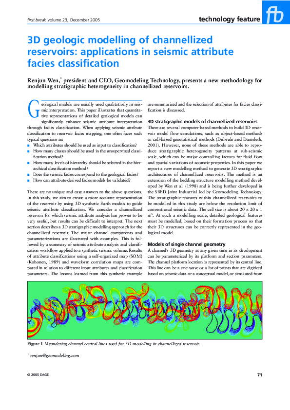 (PDF) 3D geologic modelling of channellized reservoirs: applications in ...