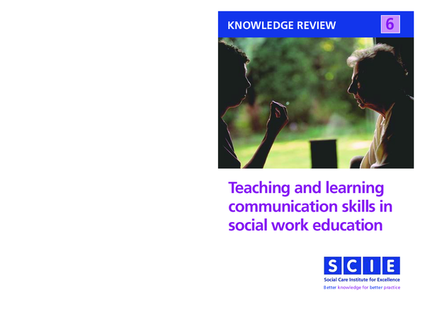 (PDF) Teaching and learning communication skills in social work education