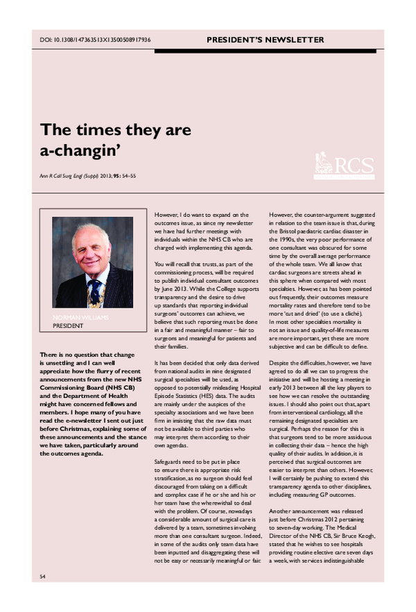 (PDF) The times they are a-changin
