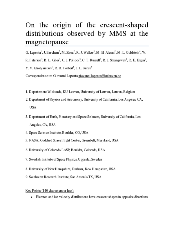 (PDF) On the origin of the crescent‐shaped distributions observed by ...