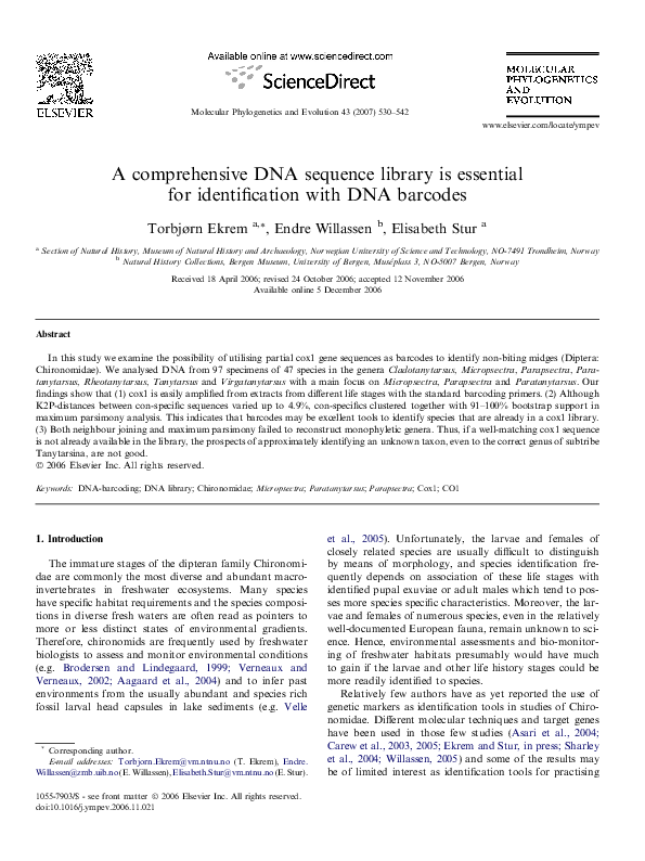 (PDF) A comprehensive DNA sequence library is essential for ...