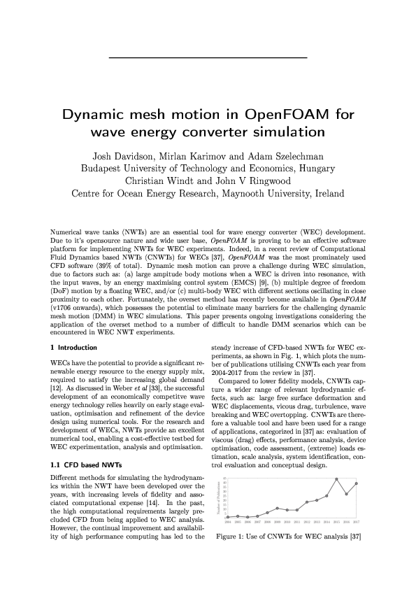(PDF) Dynamic mesh motion in OpenFOAM for wave energy converter simulation