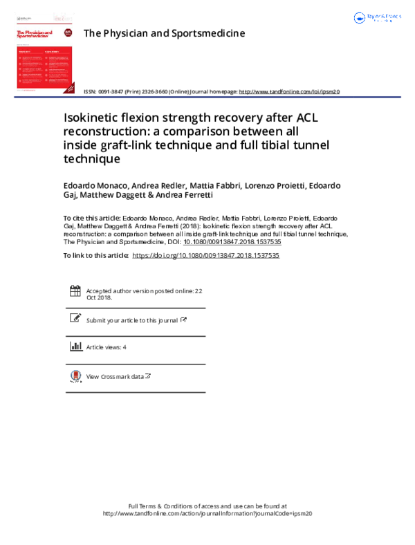 (PDF) Isokinetic flexion strength recovery after ACL reconstruction: a ...