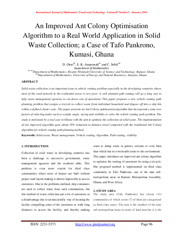 Pdf An Improved Ant Colony Optimisation Algorithm To A Real World