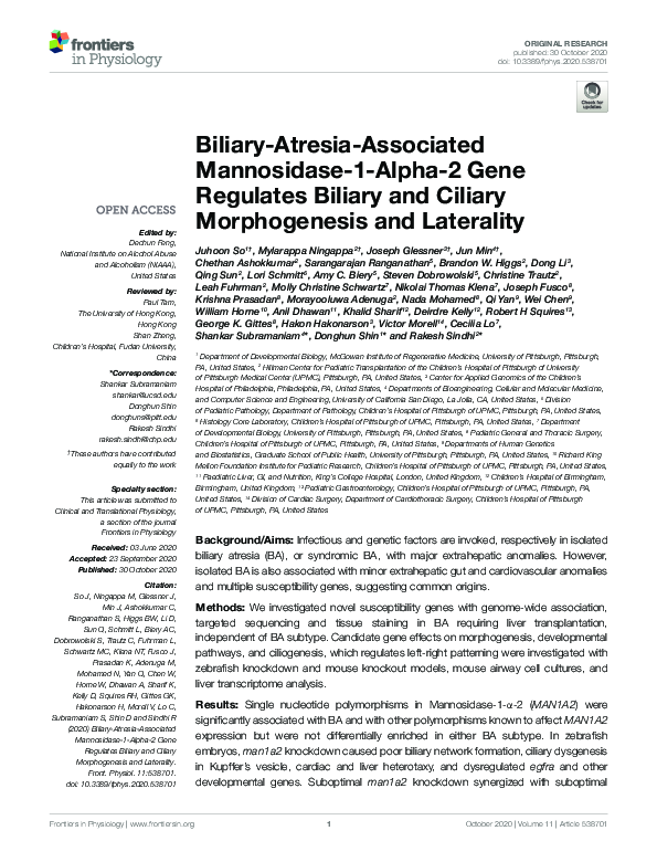 (PDF) Biliary-Atresia-Associated Mannosidase-1-Alpha-2 Gene Regulates ...