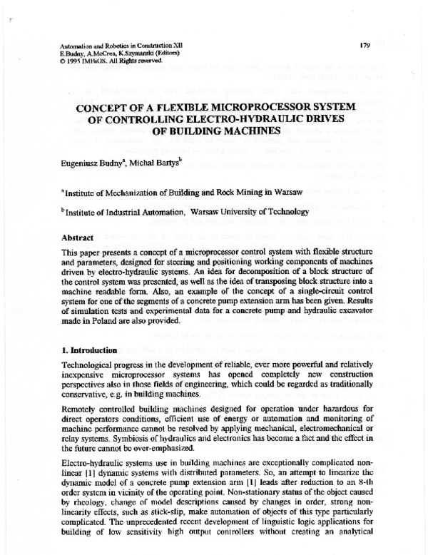 (PDF) Automation and Robotics in Construction XII CONCEPT OF A FLEXIBLE ...