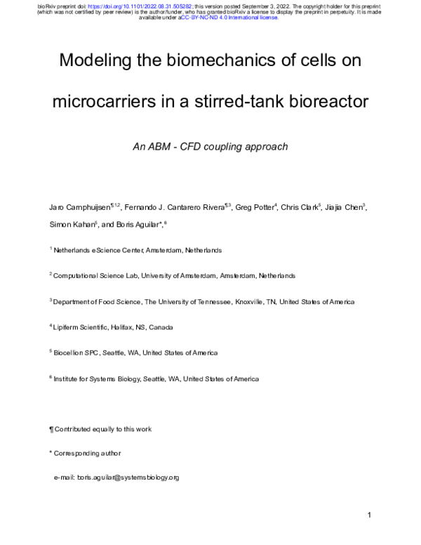 (PDF) Modeling the biomechanics of cells on microcarriers in a stirred ...