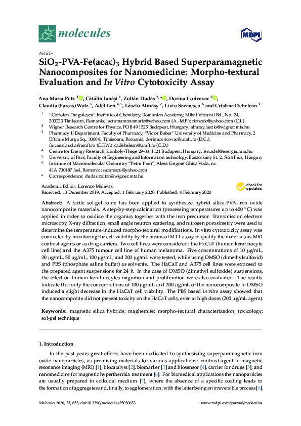 (PDF) SiO2-PVA-Fe(acac)3 Hybrid Based Superparamagnetic Nanocomposites ...