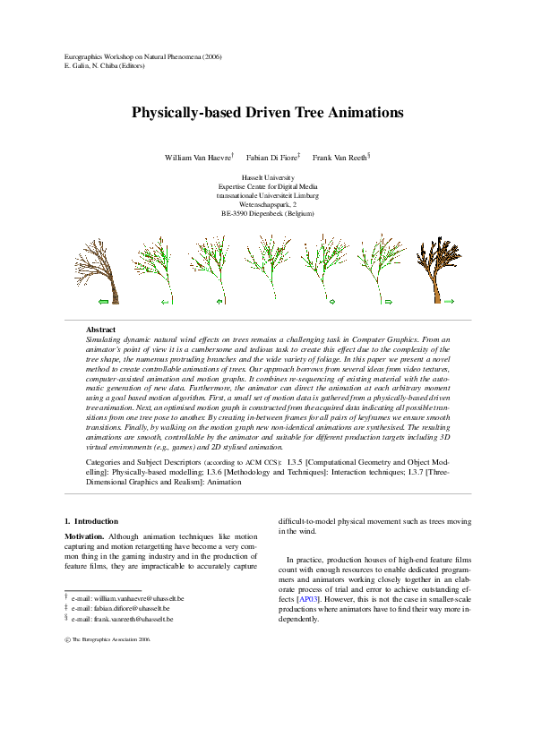 (PDF) Physically-based Driven Tree Animations