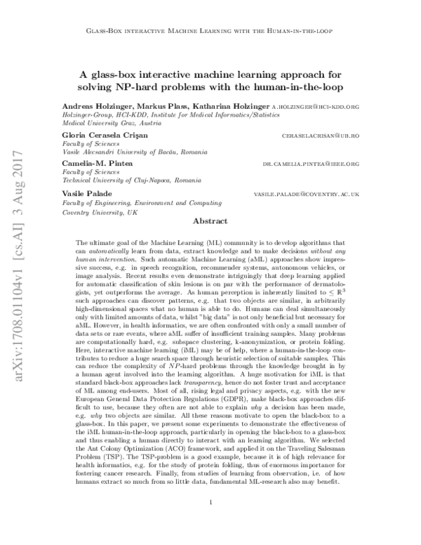 (PDF) A glass-box interactive machine learning approach for solving NP ...