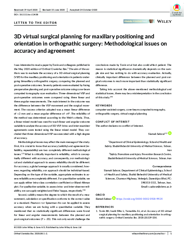 (PDF) 3D virtual surgical planning for maxillary positioning and ...