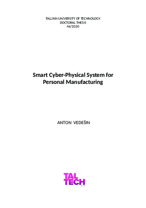(PDF) Smart Cyber-Physical System for Personal Manufacturing
