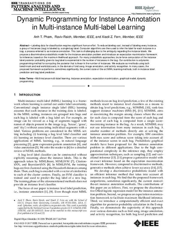 Dynamic Programming For Instance Annotation In Multi Instance Multi 1821