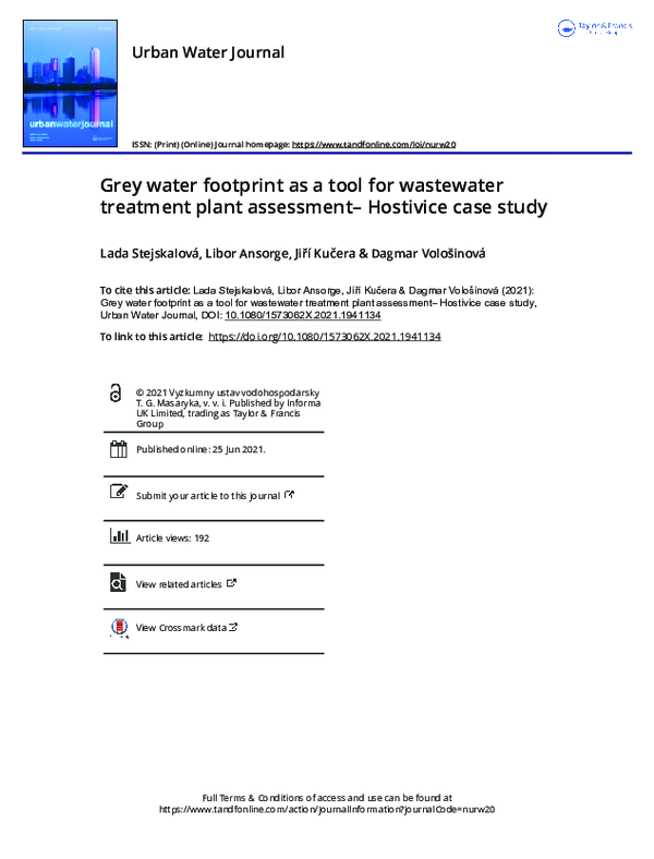 (PDF) Grey water footprint as a tool for wastewater treatment plant ...