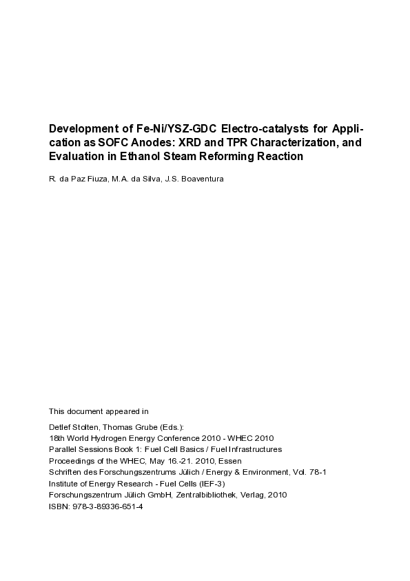 (PDF) Development of Fe–Ni/YSZ–GDC electrocatalysts for application as ...