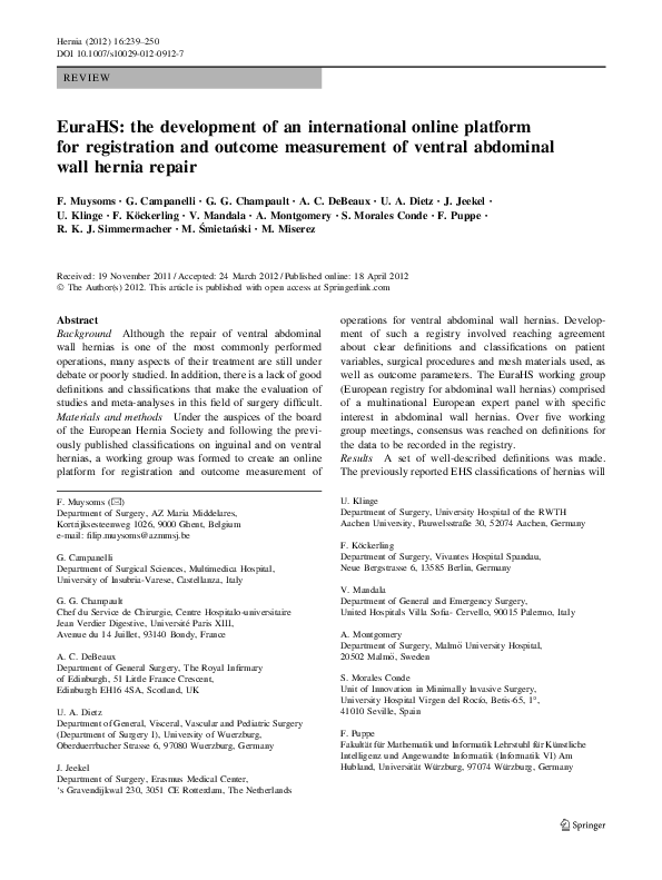 (PDF) EuraHS: the development of an international online platform for ...