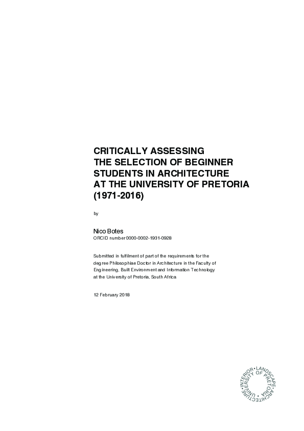 (PDF) Critically assessing the selection of beginner students in ...