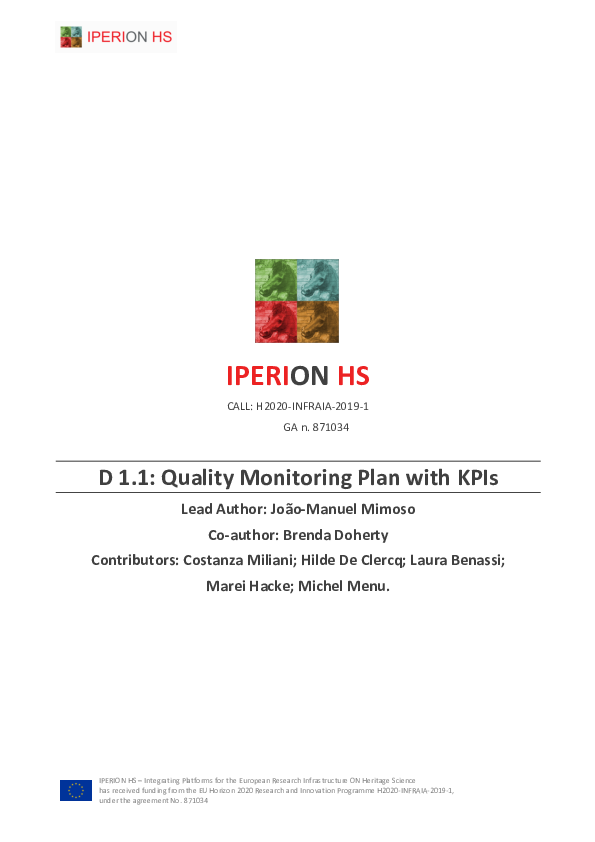 (PDF) D1.1 Quality Monitoring Plan with KPIs