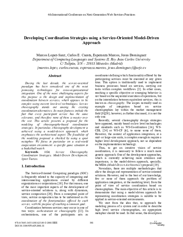 (PDF) Developing coordination strategies using a service-oriented model-driven approach