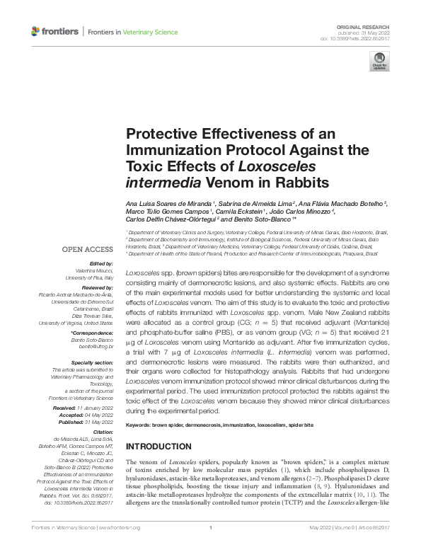 (PDF) Protective Effectiveness of an Immunization Protocol Against the ...