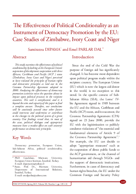 (PDF) The Effectiveness of Political Conditionality as an Instrument of ...