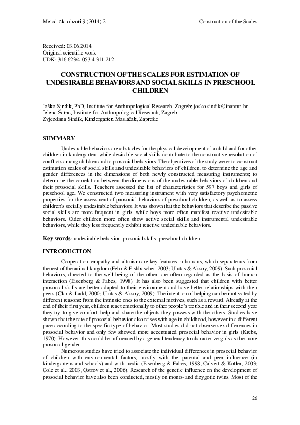 (PDF) Construction of the Scales for Estimation of Undesirable ...
