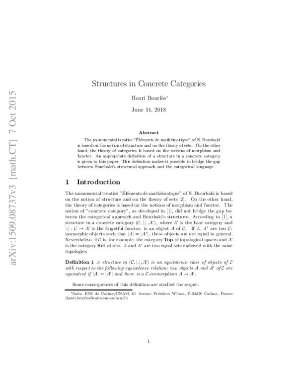 (PDF) Structures in Concrete Categories