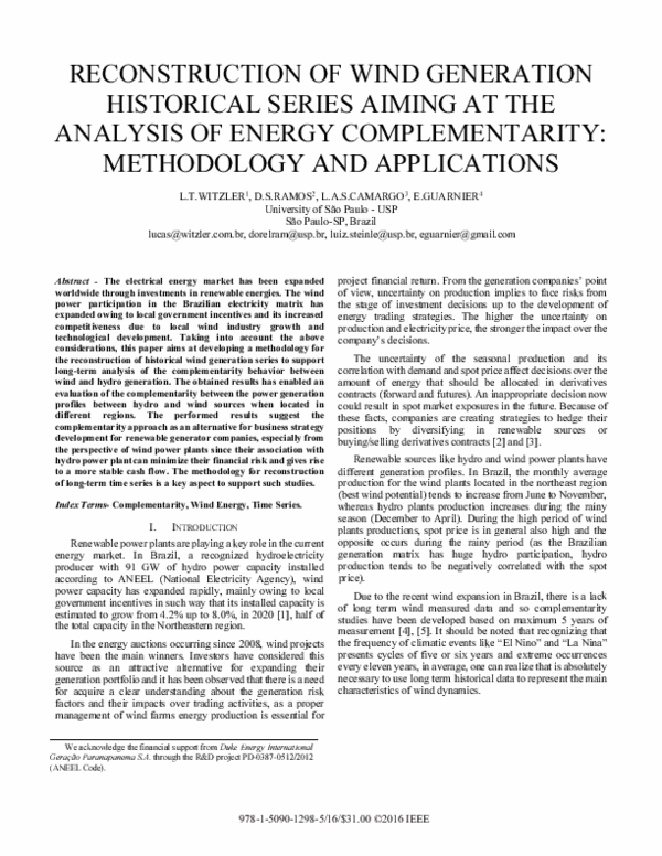 (PDF) Reconstruction of wind generation historical series aiming at the ...