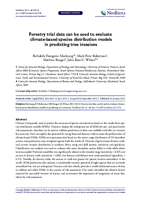 (PDF) Forestry trial data can be used to evaluate climate-based species ...