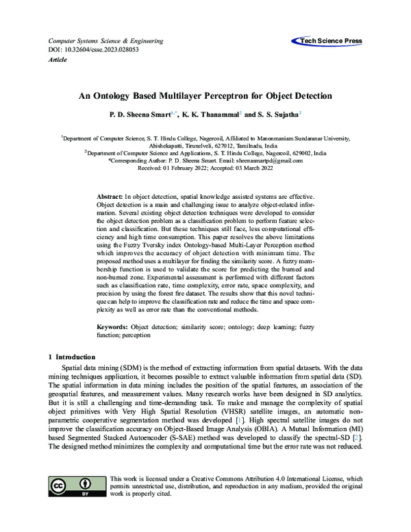 (PDF) An Ontology Based Multilayer Perceptron for Object Detection (PDF) An Ontology Based Multilayer Perceptron for Object Detection