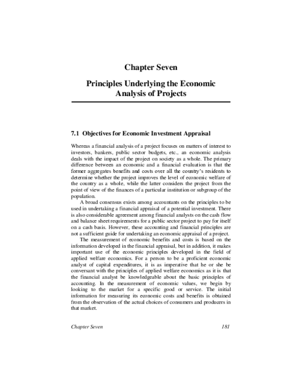 (PDF) Economic vs Financial Project Analysis Principles