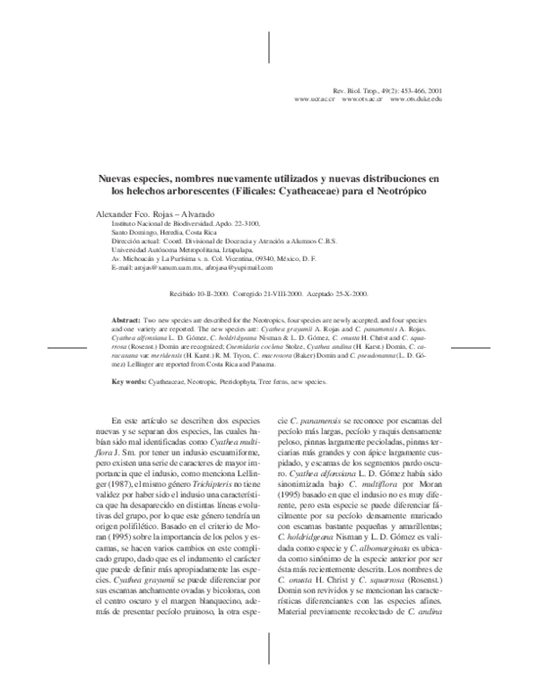 (PDF) Nuevas especies, nombres nuevamente utilizados y nuevas ...
