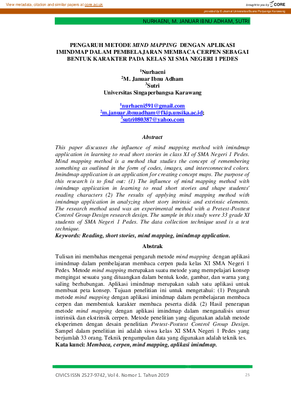 (PDF) Pengaruh Metode Mind Mapping Dengan Aplikasi Imindmap Dalam ...