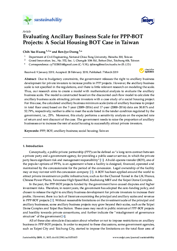 (PDF) Evaluating Ancillary Business Scale for PPP-BOT Projects: A ...