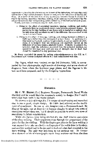 (PDF) Discussion. Some Steel Structural Frames Designed on Plastic Theory (PDF) Discussion. Some Steel Structural Frames Designed on Plastic Theory