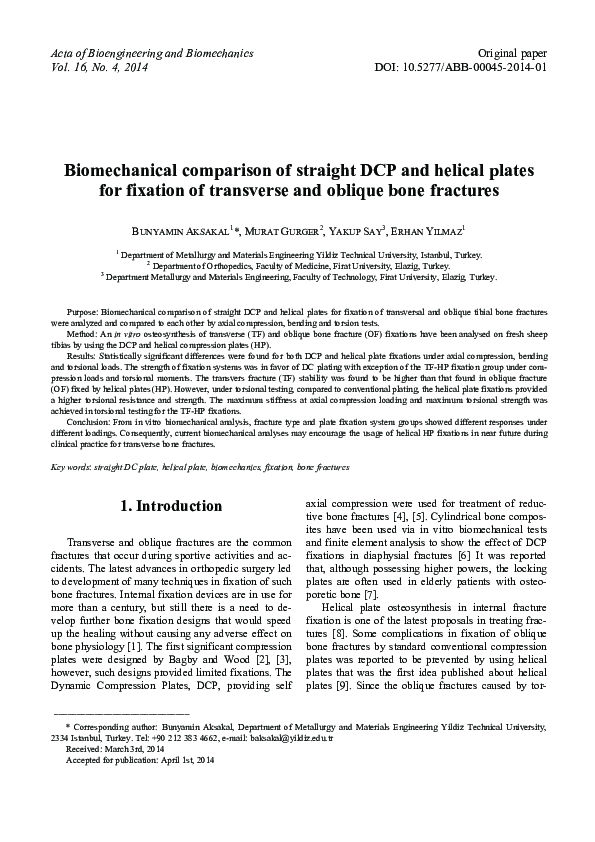 (PDF) Biomechanical comparison of straight DCP and helical plates for ...