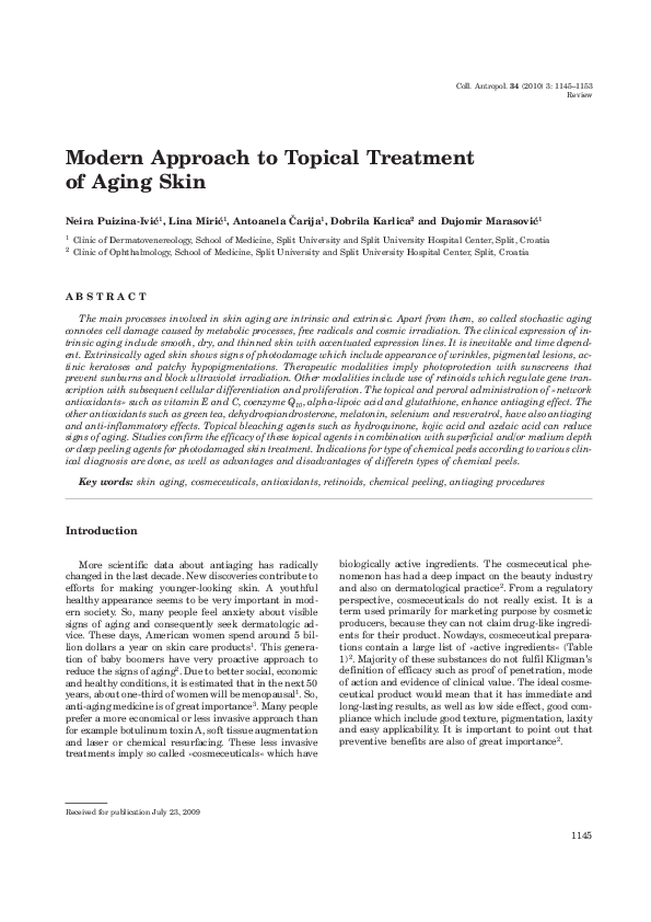 (PDF) Modern approach to topical treatment of aging skin