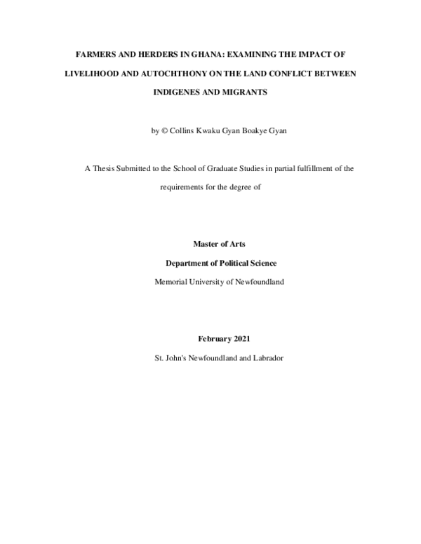 (PDF) Farmers and herders in Ghana: examining the impact of livelihood ...