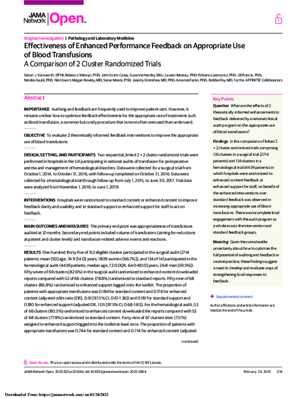 (PDF) Effectiveness of Enhanced Performance Feedback on Appropriate Use ...
