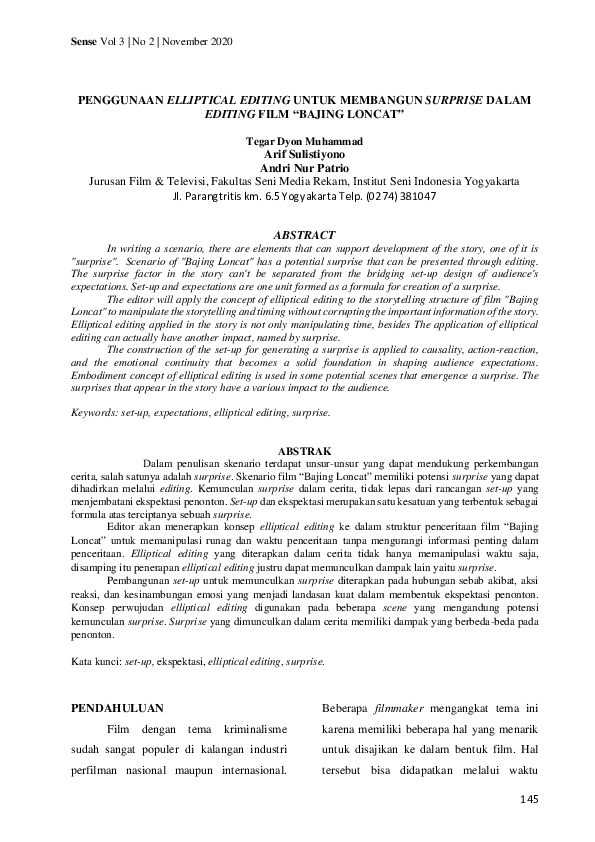 (PDF) Penggunaan Elliptical Editing Untuk Membangun Surprise Dalam ...