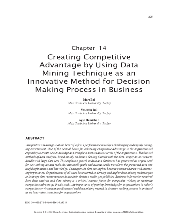 (PDF) Creating Competitive Advantage by Using Data Mining Technique as an Innovative Method for ...