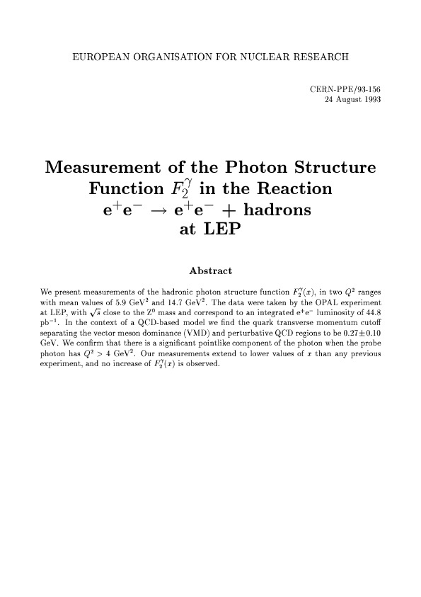 (PDF) Measurement of the photon structure functionF 2 ? in the ...