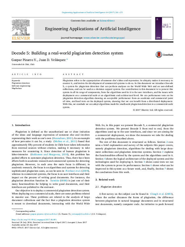 (PDF) Docode 5: Building a real-world plagiarism detection system
