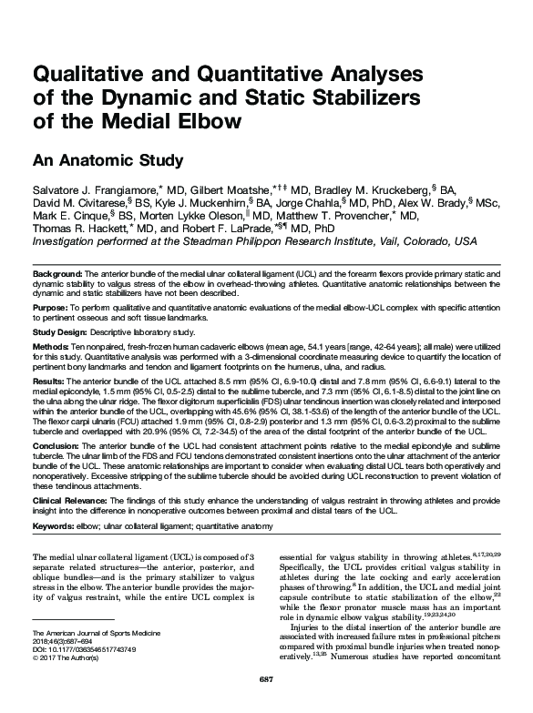 (PDF) Qualitative and Quantitative Analyses of the Dynamic and Static Stabilizers of the Medial ...