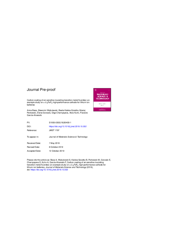 (PDF) Carbon coating of air-sensitive insulating transition metal ...