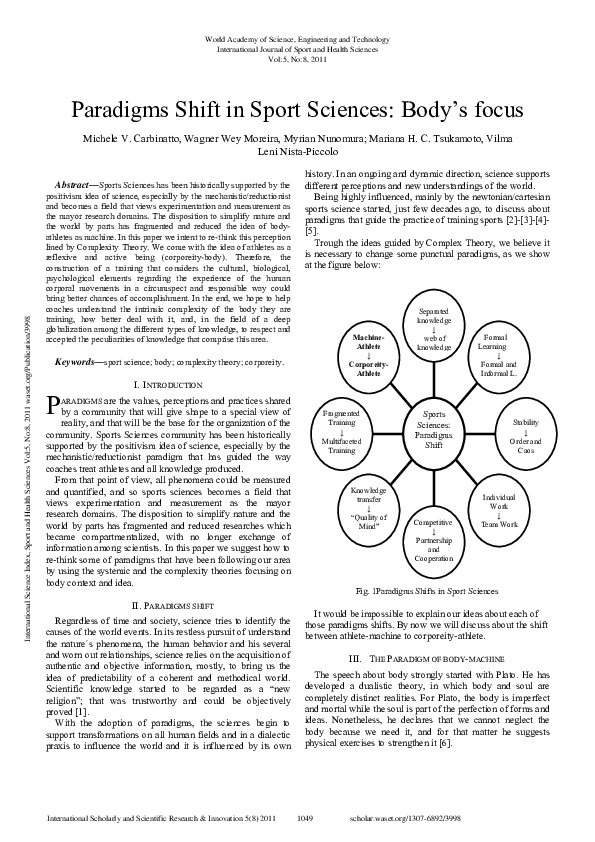 (PDF) Paradigms Shift In Sport Sciences: Body'S Focus