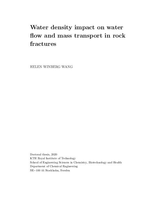 (PDF) Water density impact on water flow and mass transport in rock ...
